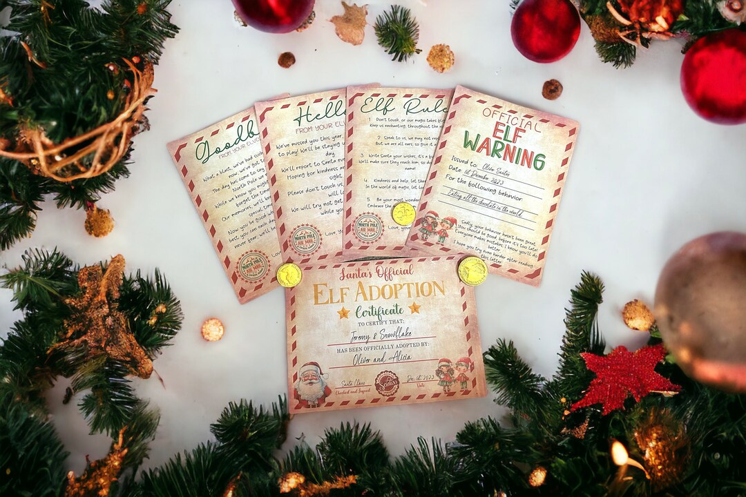 Personalised Elf Arrival Certificates letters Elf Warning Elf Rules Elf ...
