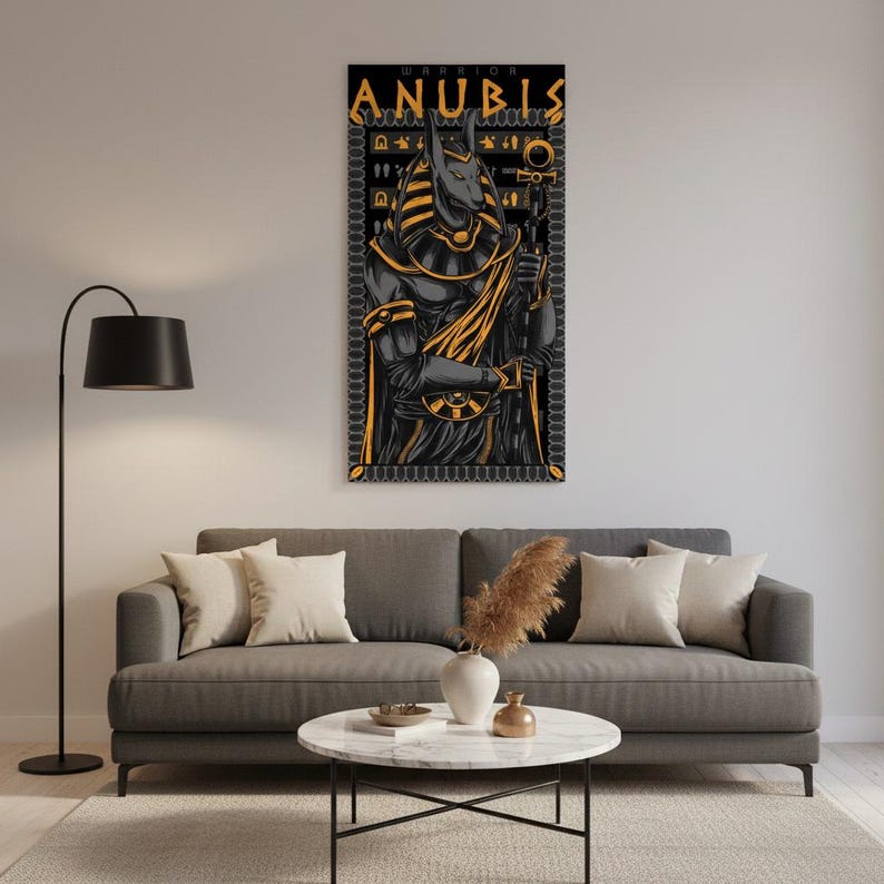 Anubis Warrior Art Print, Egyptian Mythology Wall Decor, Digital ...