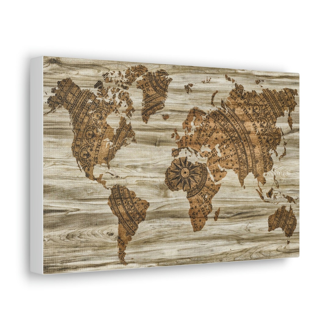 Map of the World Wall Art, Travel Art, Home Decor, Interior Design ...