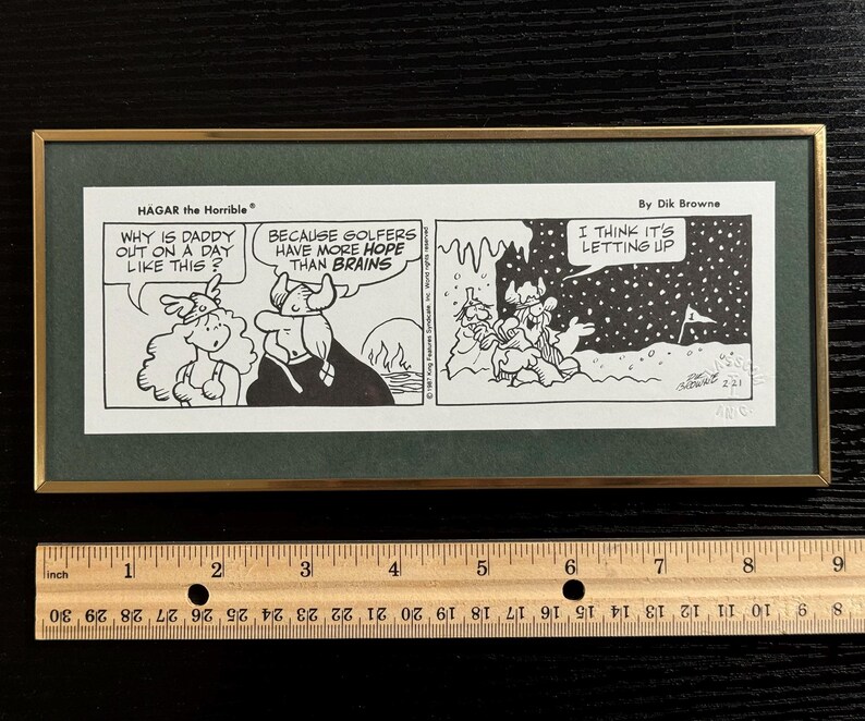 HAGAR the Horrible by Dik Browne Framed and Stamped Comic 1987 - Etsy