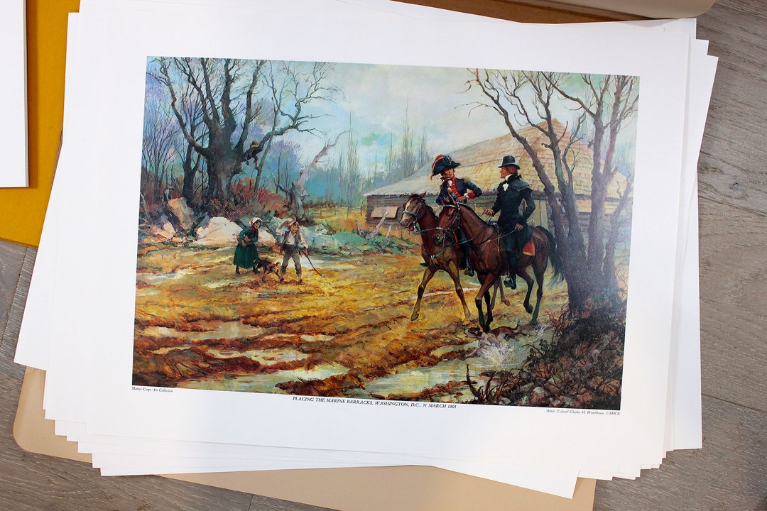 1985 Marines in the Frigate Navy 14 Color Prints, Waterhouse Military ...