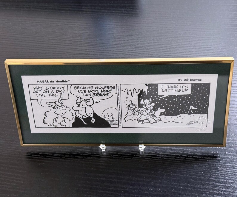 HAGAR the Horrible by Dik Browne Framed and Stamped Comic 1987 - Etsy