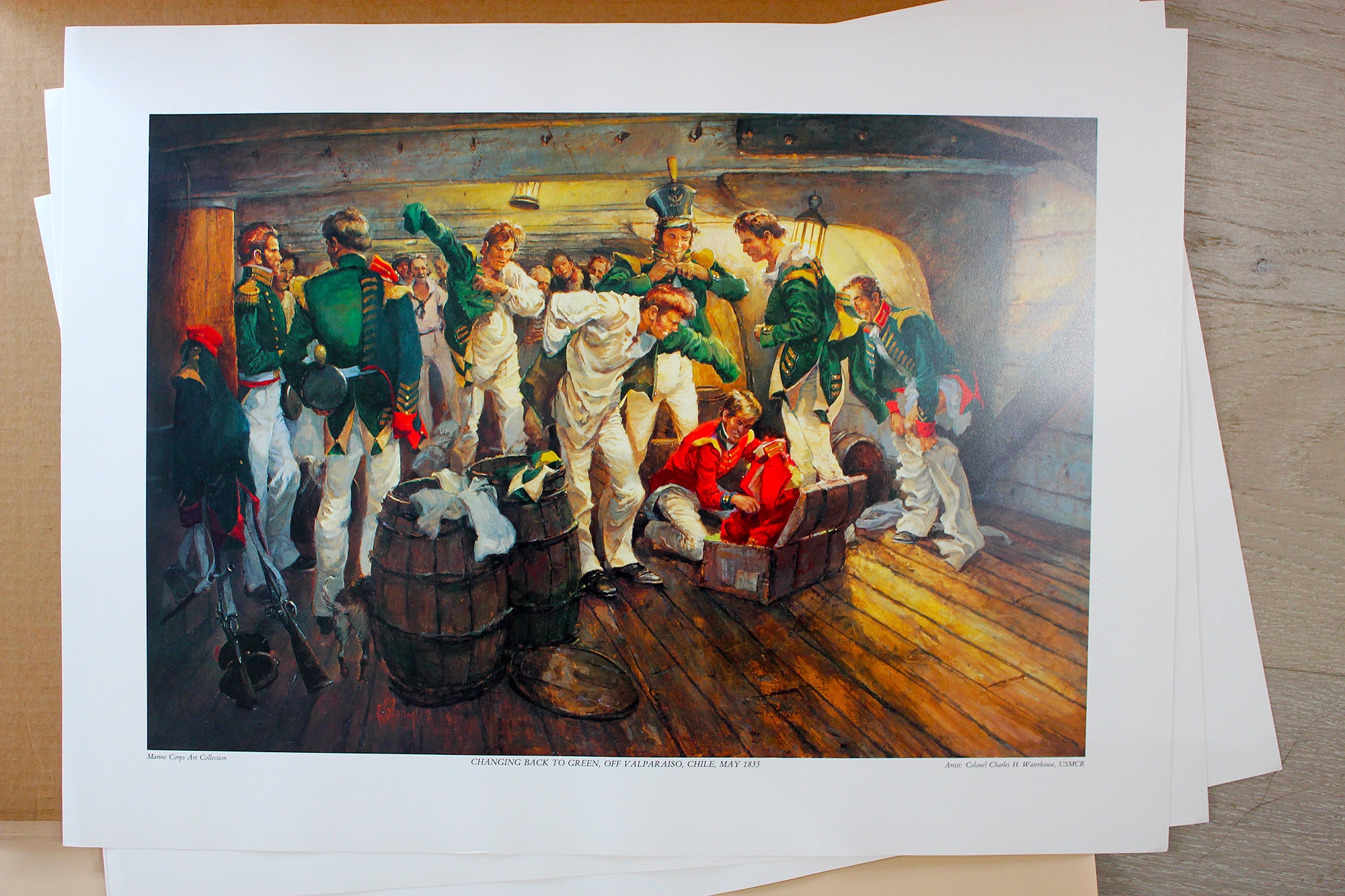 1985 Marines in the Frigate Navy 14 Color Prints, Waterhouse Military ...