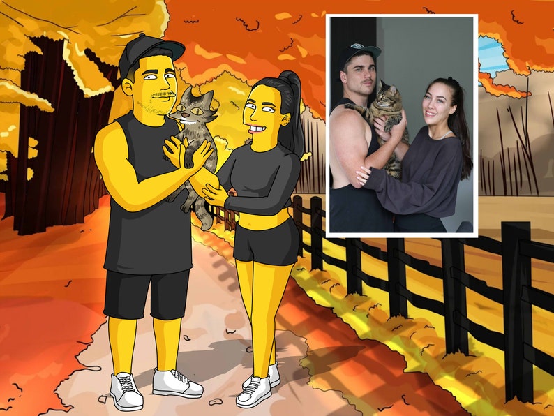 Simpsons Portrait, Holloween Custom Family Portrait, Funny Cartoon ...