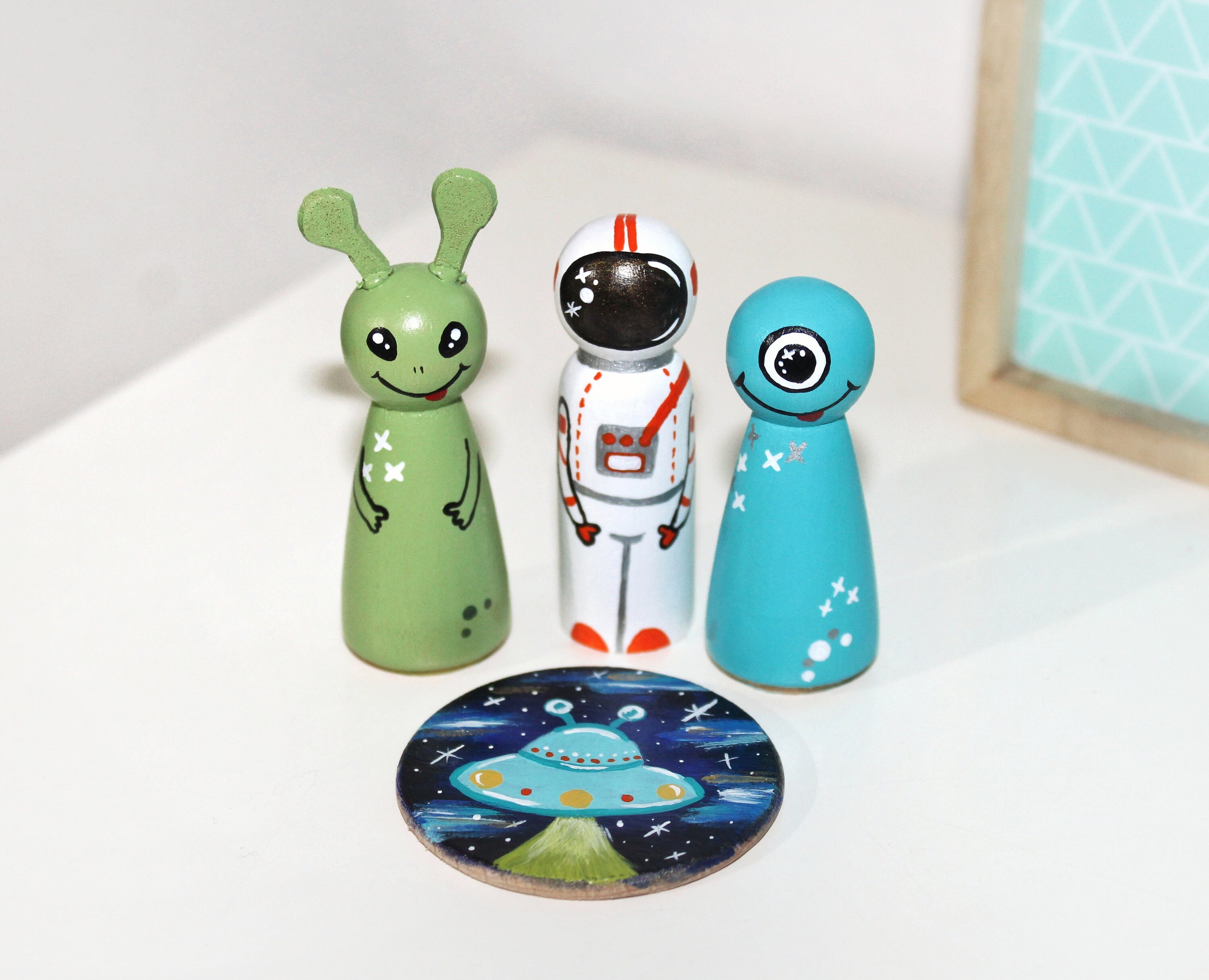 Space Peg Doll Set Peg Doll Astronaut and Alien - Etsy
