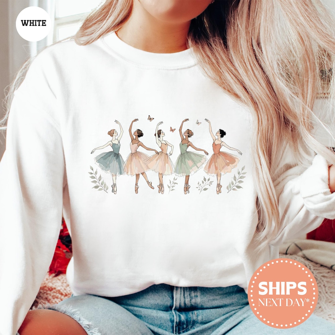 Girls Ballerina Sweatshirt, Ballet Dance Hoodie, Youth Dancer Outfit ...