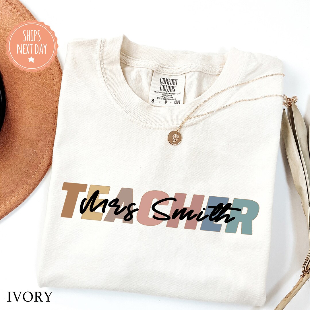 Custom Teacher T-shirt Custom Teacher Shirt Custom Teacher Name Shirt ...