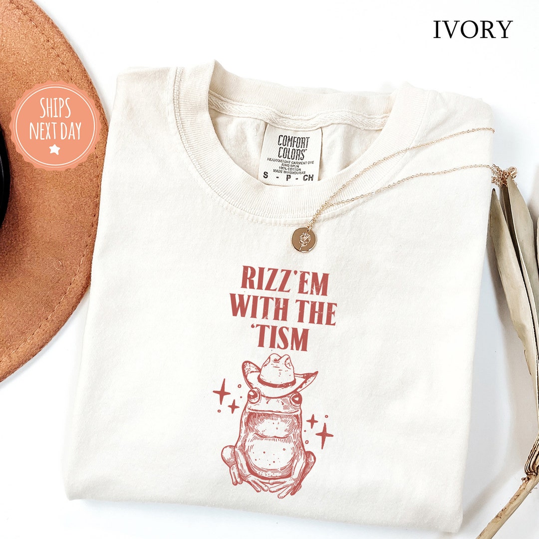 Rizz 'em With the 'tism T-shirt Frog Meme Shirt Frog Shirt Vintage Tee ...