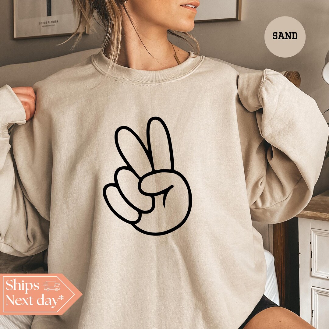 Two Hand Fingers Peace Sign Sweatshirt - Peace Sign Hoodie - Peace ...