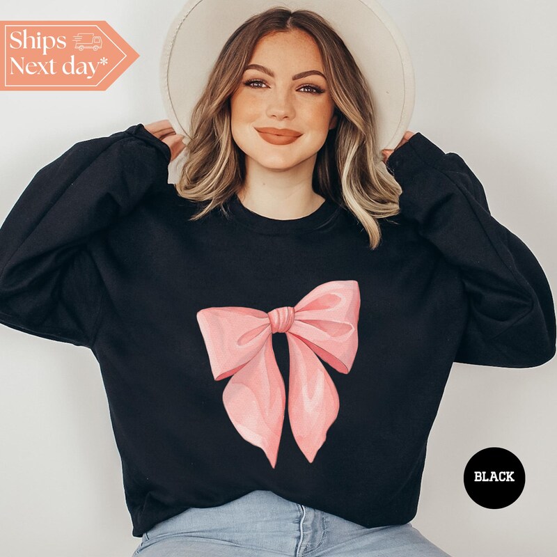 Pink Bow Sweater - Etsy