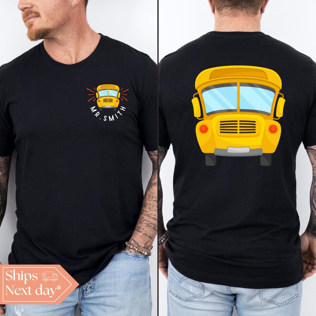 Custom School Bus T-shirt - Custom Transportation Shirt - Back to ...