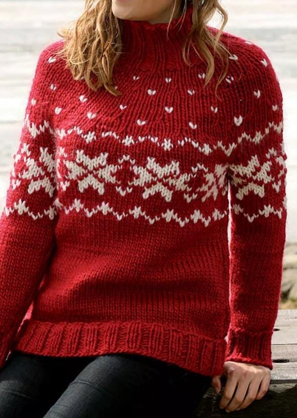 Ladies Christmas Jumper Knitting Pattern PDF Download - Etsy