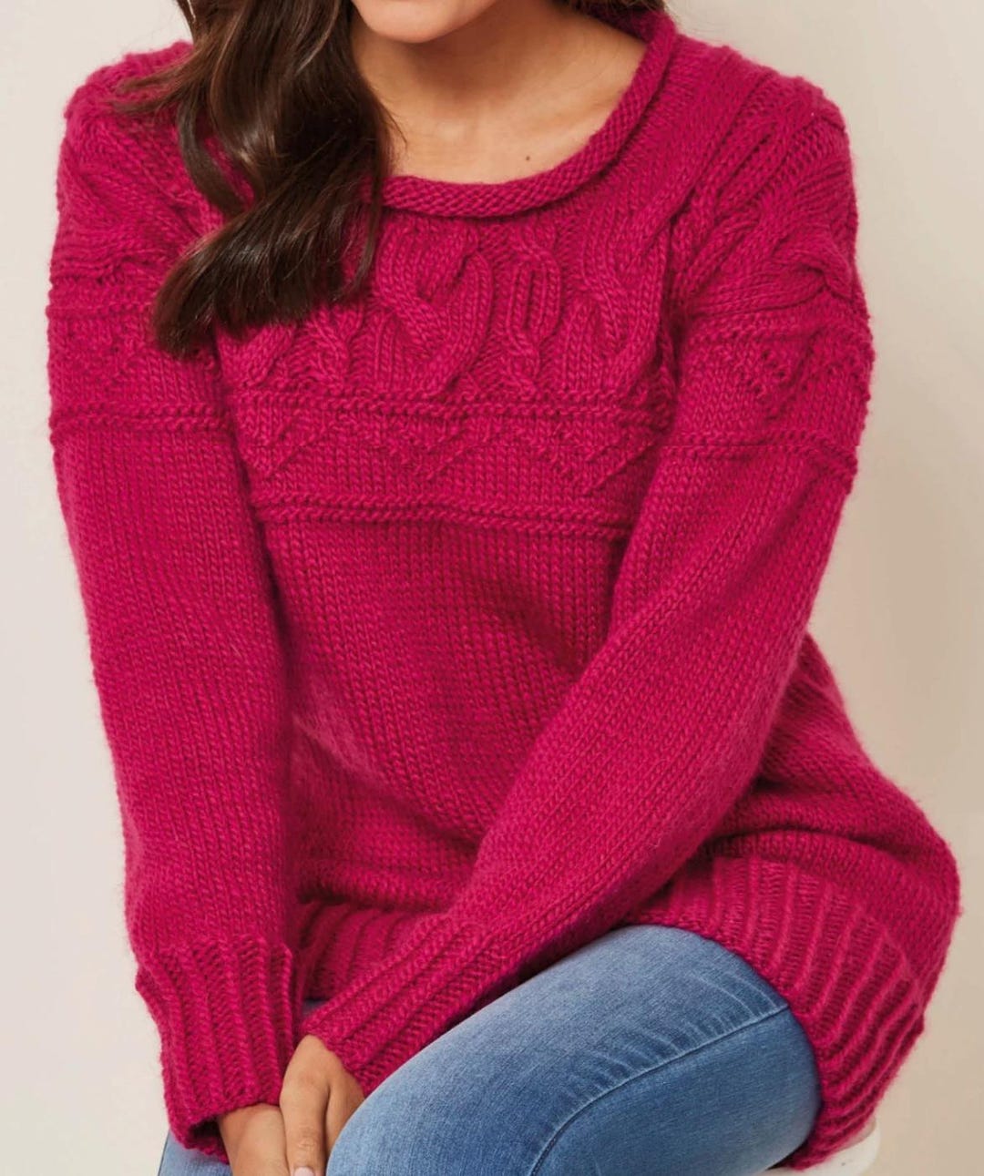 Ladies Chunky Jumper - Knitting Pattern - PDF Download - Etsy