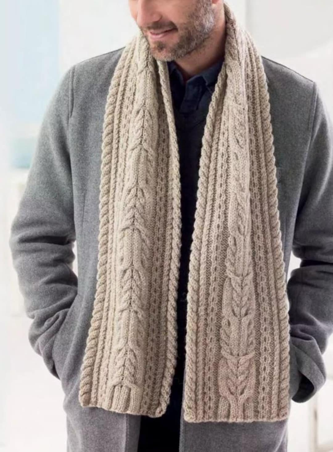 Men's Scarf - Knitting Pattern - PDF Download - Etsy