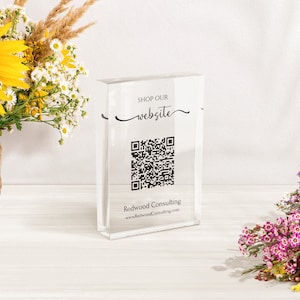 Personalized QR Code Acrylic Business Sign: Social Media Promotion - Etsy