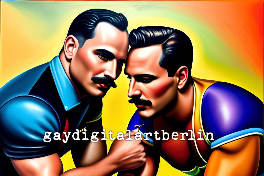 Original Gay Digital Art, Printable Download, Fine Art Print , Male ...
