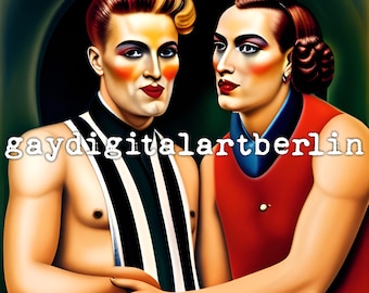 Original Gay Digital Art, Printable Download, Fine Art Print , Male ...