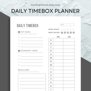 Daily Time Boxing Planner, Printable Pdfs, Annotation App Friendly Pdfs ...