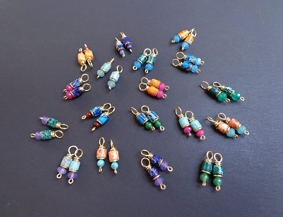Add on Charms for Earrings, Colorful Add on Charms, Gemstone Charm for ...