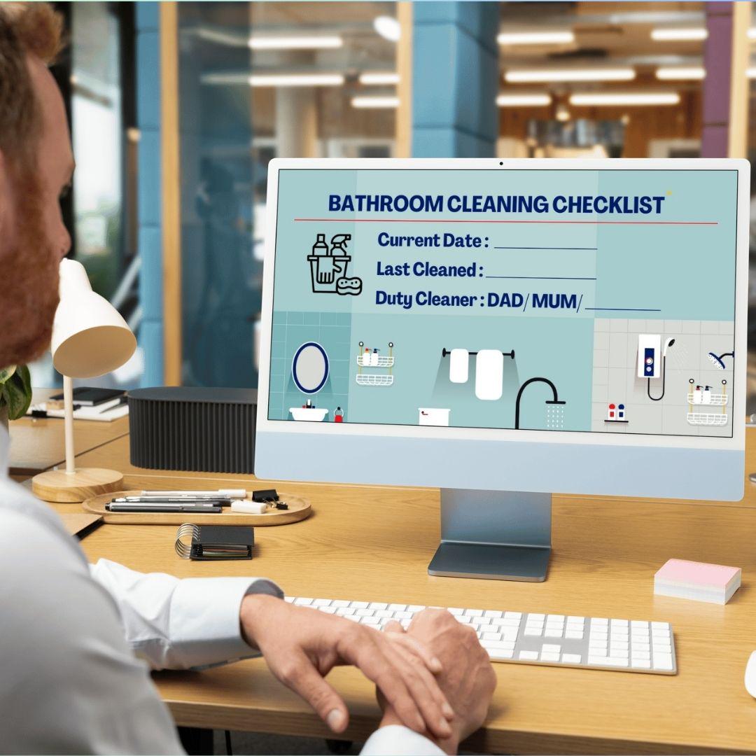 Bathroom Cleaning Checklist Printable | Toilet Cleaning Schedule | Easy ...