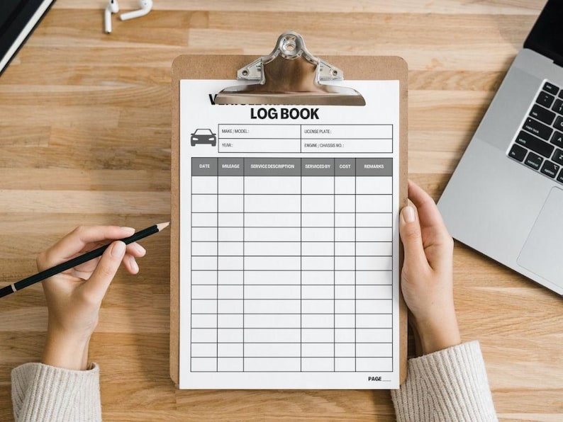 Printable Vehicle Maintenance Log Book | Car, Truck, Motorcycle (PDF ...