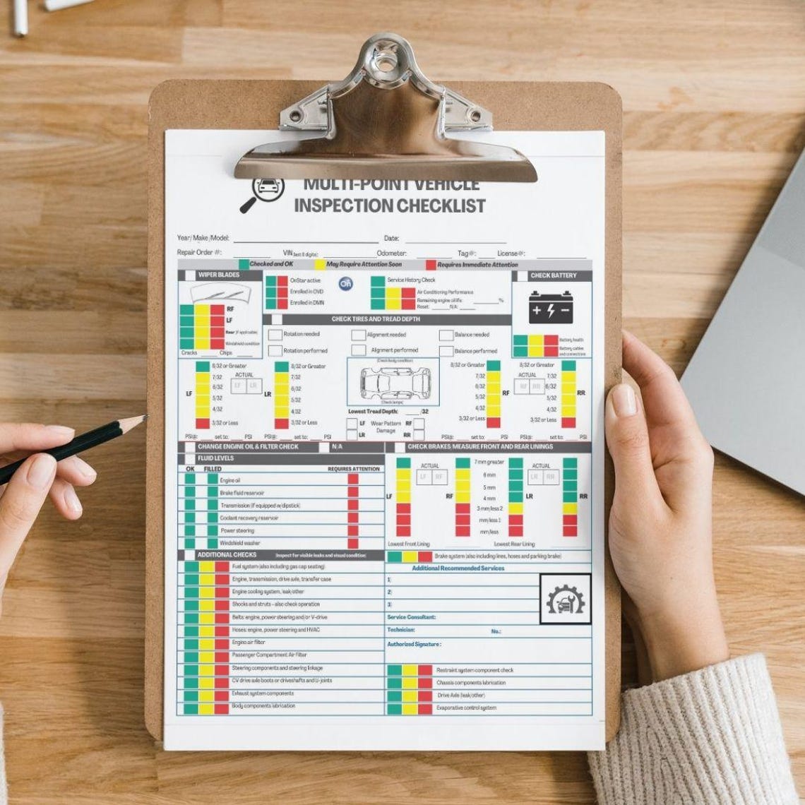 Vehicle Inspection Checklist, Printable PDF for Car Maintenance, Pre ...
