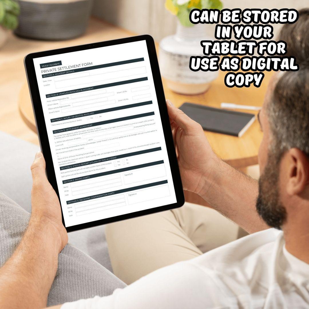 Motor Accident Settlement Form | Digital Download PDF | Car Crash ...