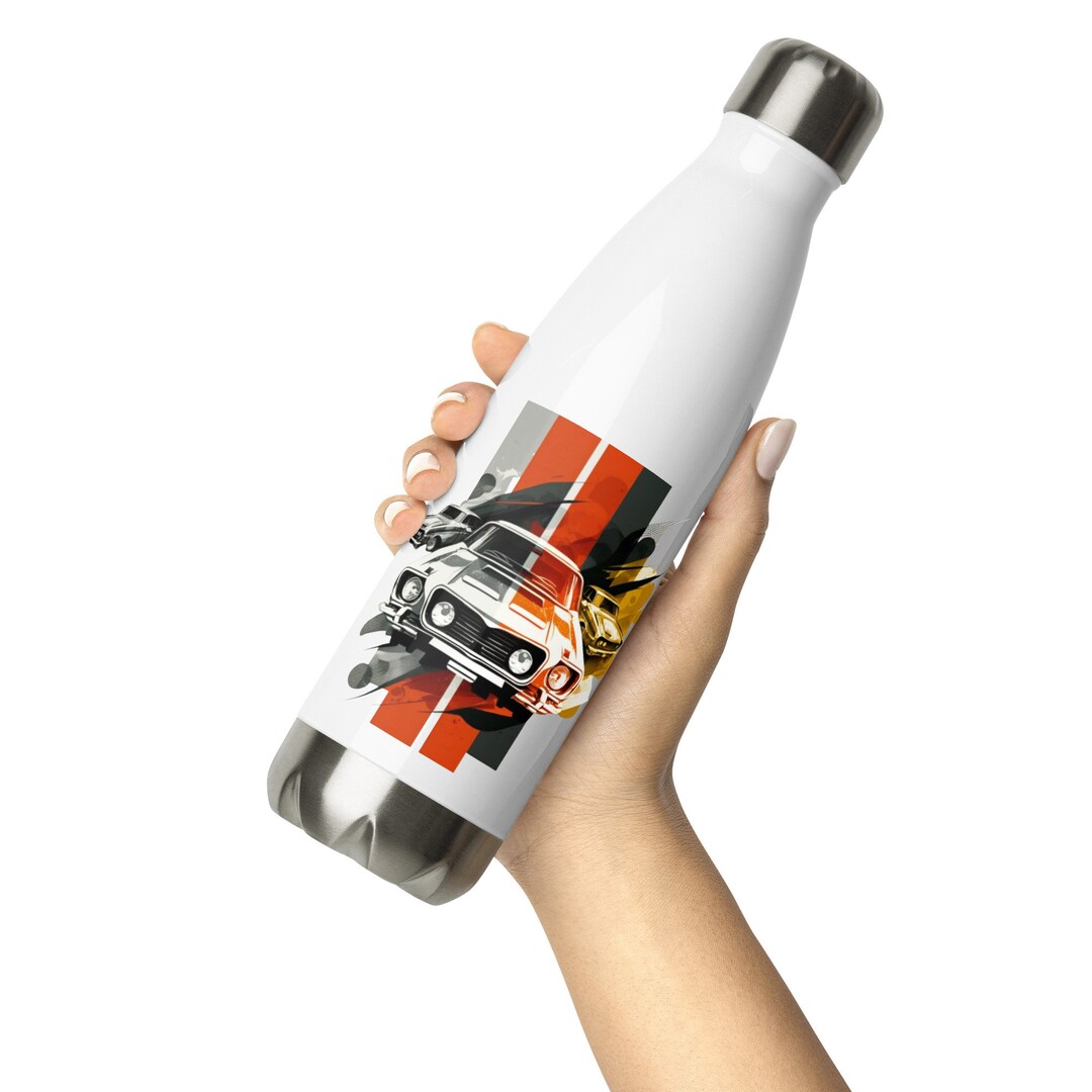 Retro Design Muscle Car Stainless Steel Water Bottle Ford Mustang ...
