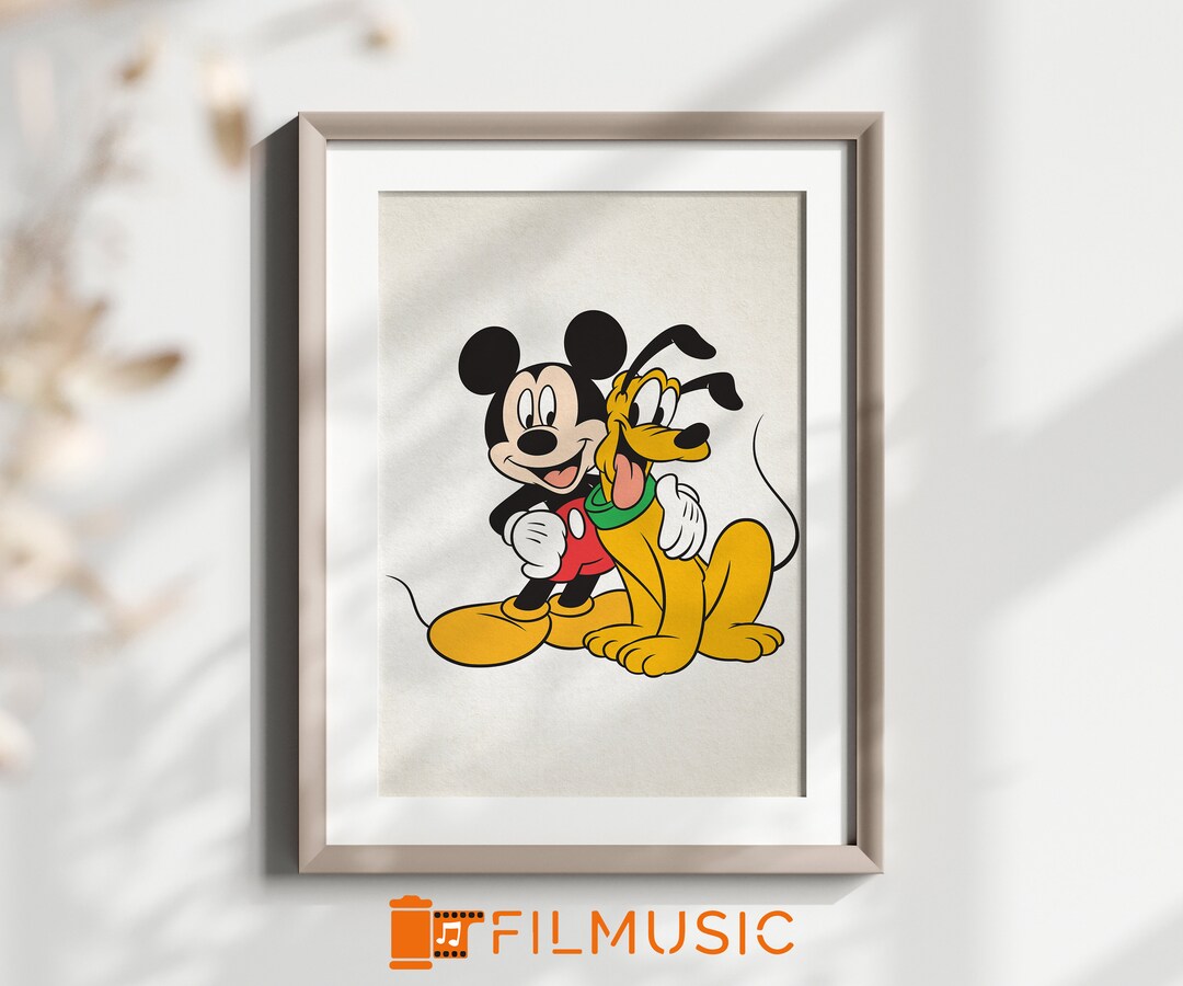 Mickey Mouse Poster Pluto Poster Mickey Mouse Print Pluto - Etsy UK