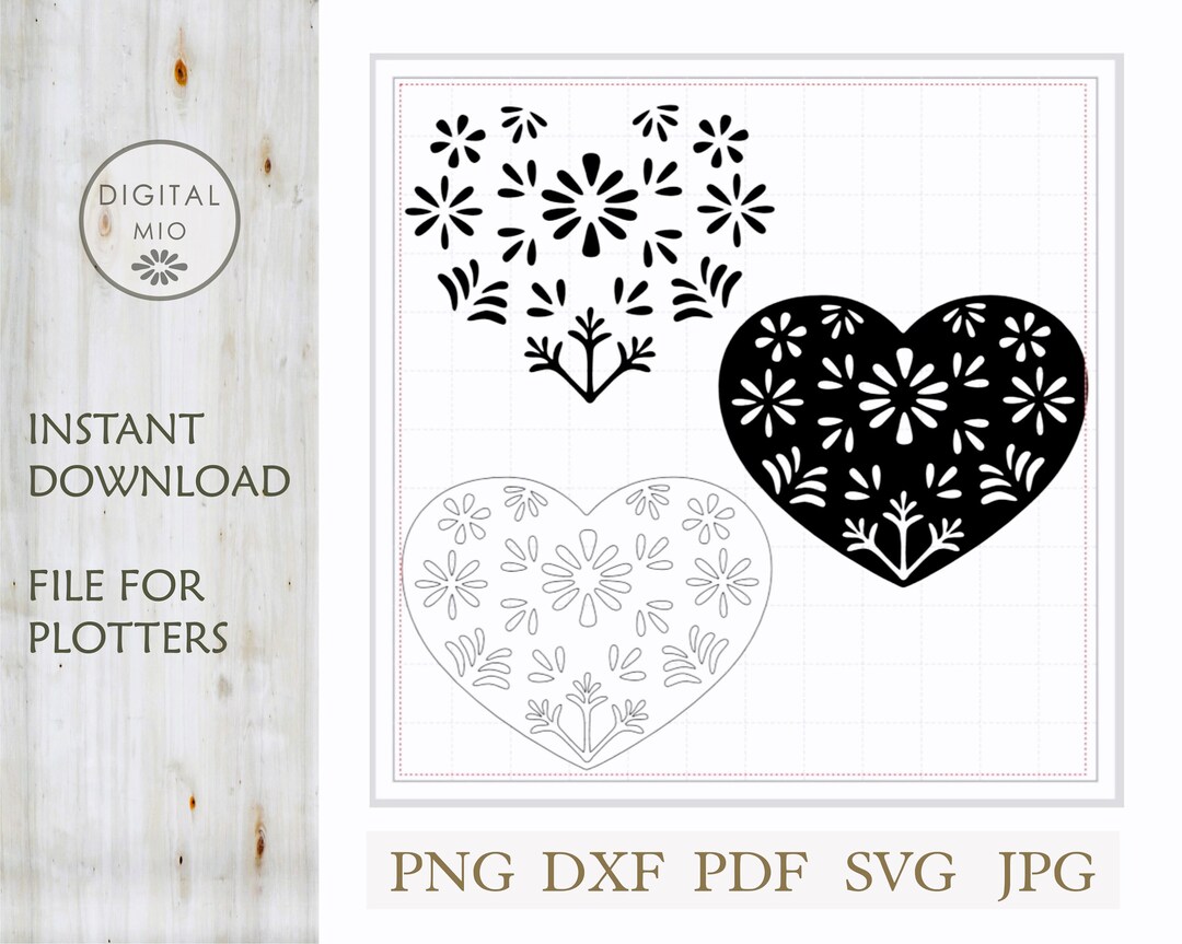Heart Cut File Transparent Background. Heart Patterns Pdf - Etsy Ireland
