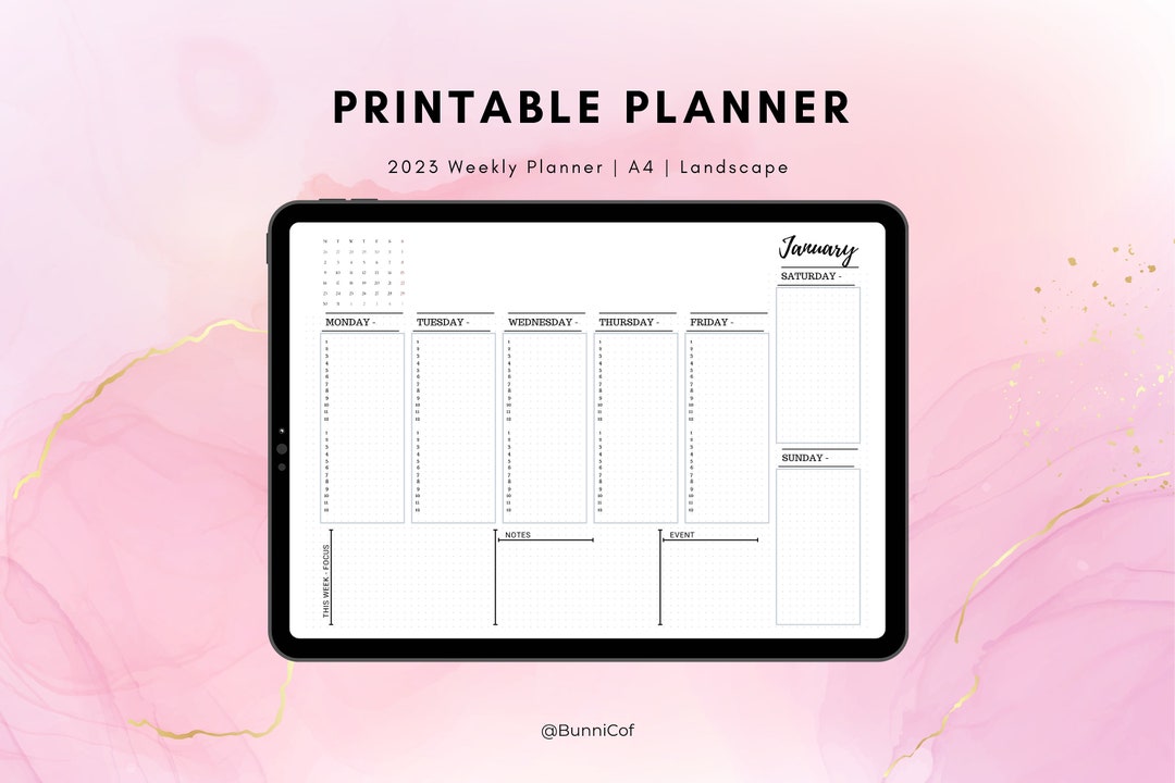 2023 Weekly Printable Planner - Etsy