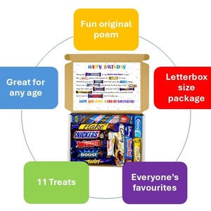 Happy Birthday Chocolate Treat Box: Letterbox Gift With Poem - Etsy