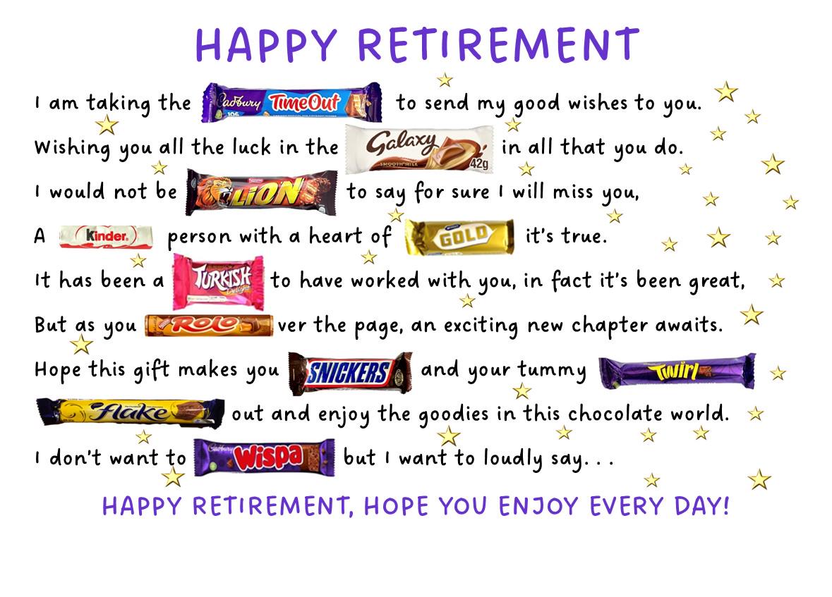 Retirement Chocolate Treat Box With Fun Poem - Letterbox Gift ...