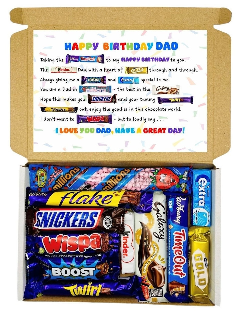 Happy Birthday Dad Chocolate Treat Box: Personalised Option Poem ...