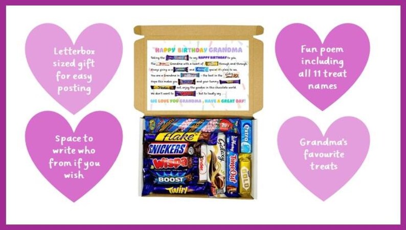Personalised Option Happy Birthday Grandma/granny Chocolate Treat Box ...
