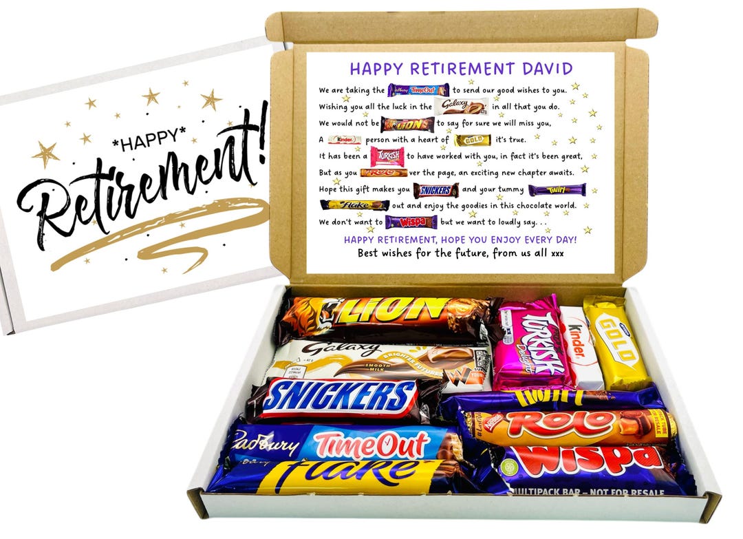 Happy Retirement From Work Chocolate Treat Selection Box, Letterbox ...