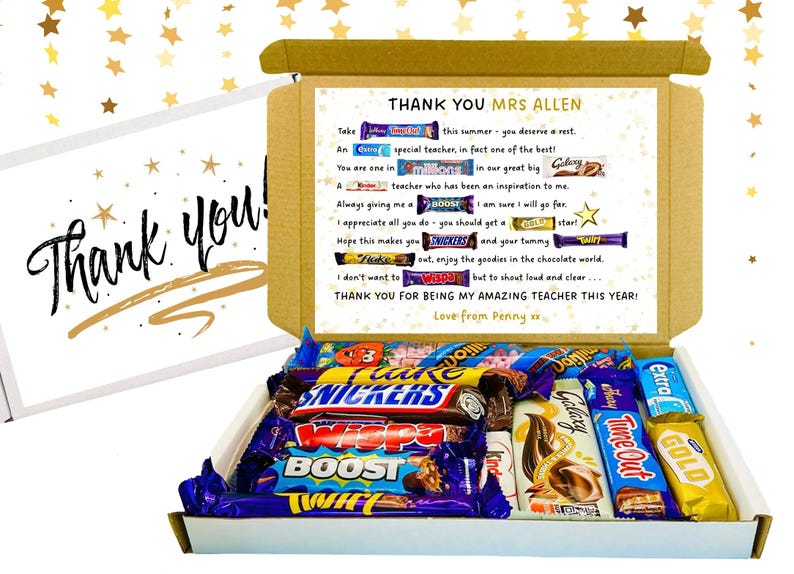 Personalised Option Teacher Chocolate Treat Box: End of Year ...