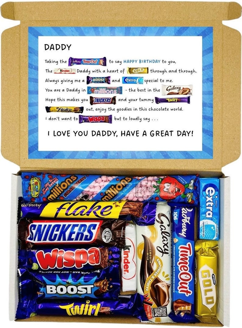 Daddy Happy Birthday Popular Chocolate Treat Box Letterbox Gift ...