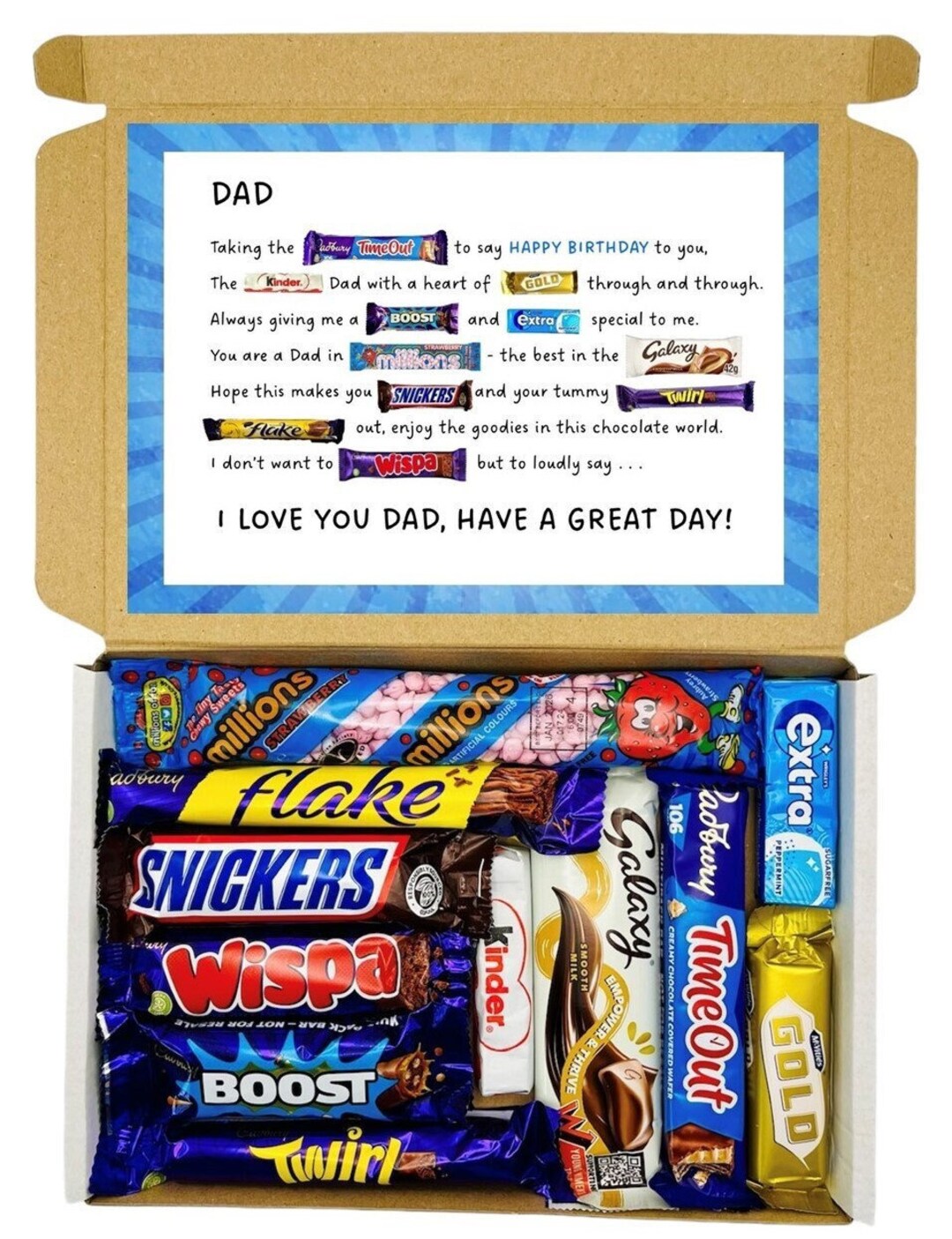 Caja de bombones "Feliz cumpleaños, papá": poema personalizado, regalo ...