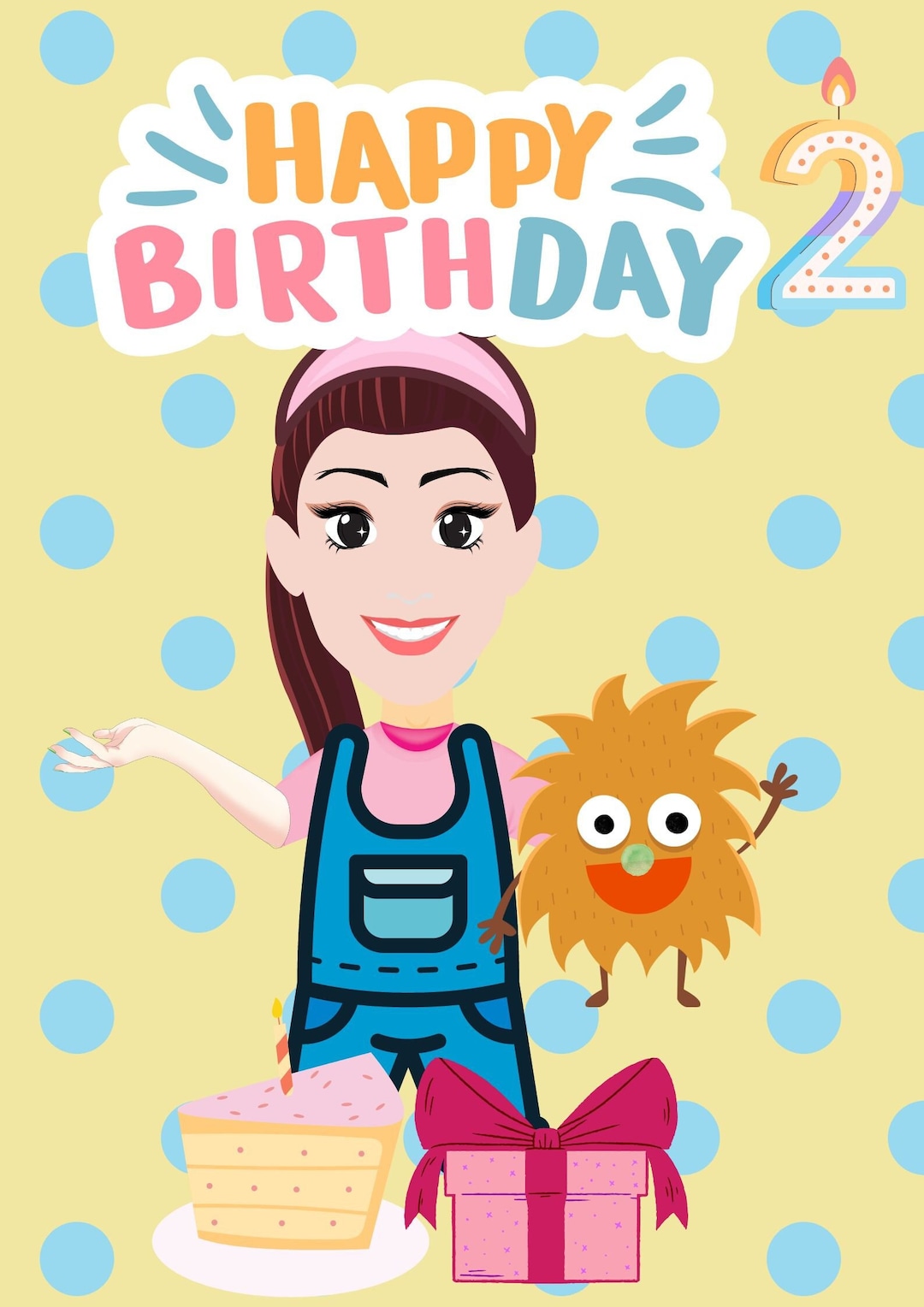 MS RACHEL Birthday Card, 2nd Birthday - for Immediate Download and ...