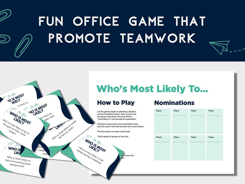 Printable Office Party Game, Teambuilding Game, Fun Icebreaker Game ...