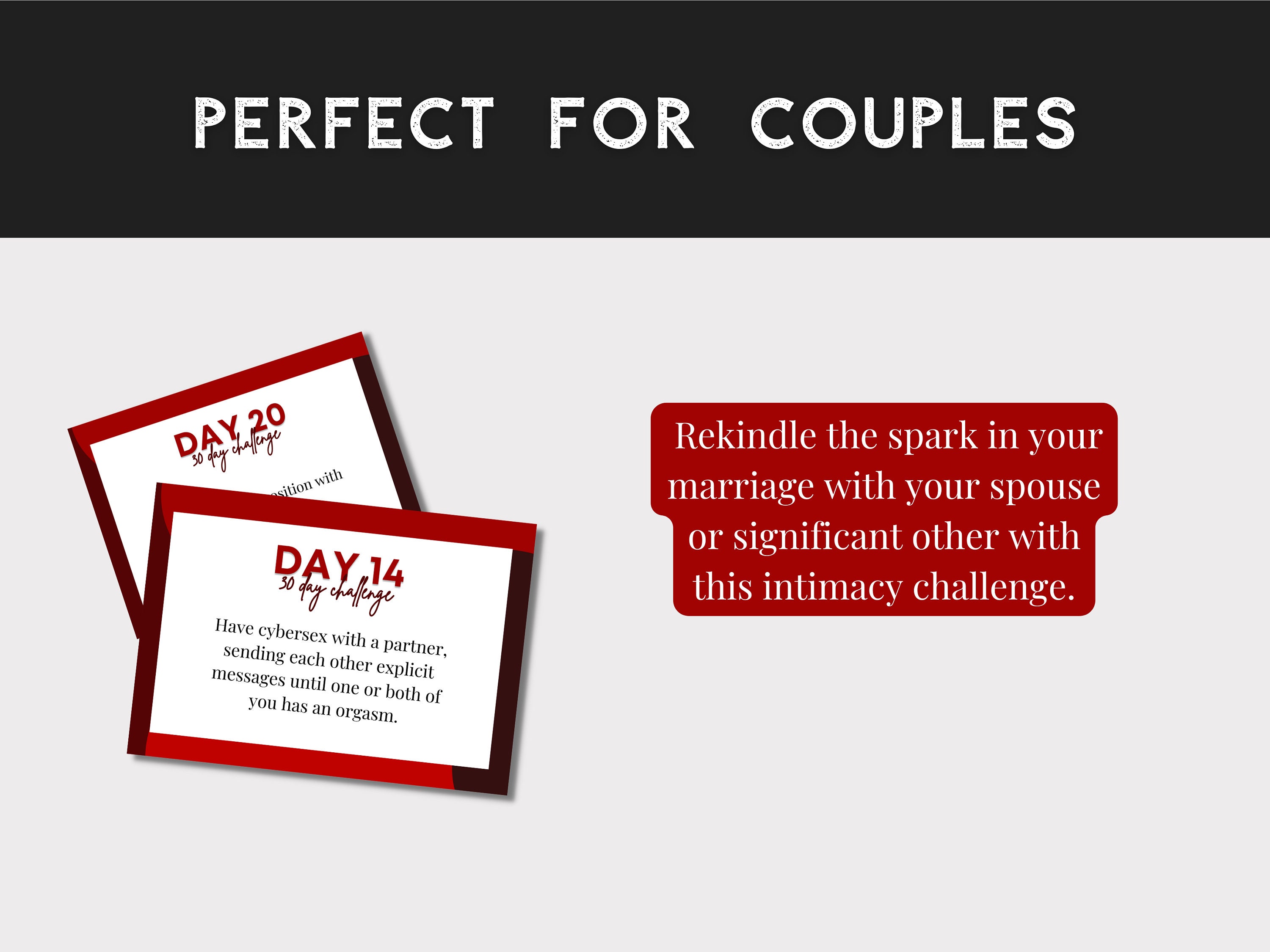 Printable 30 Day Sex Challenge Sexy Date Night Game Couples Bucket