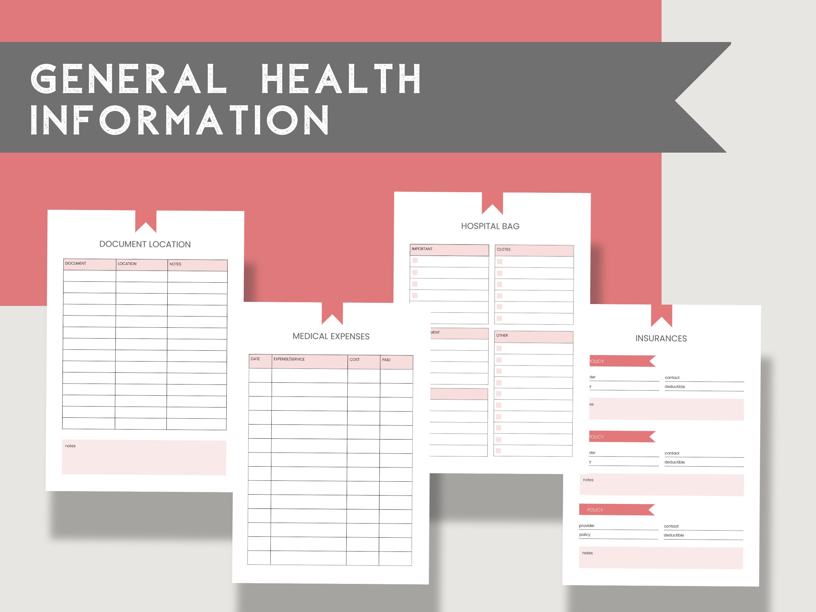 Printable Medical Health Care Planner, Medical Binder, Healthcare ...