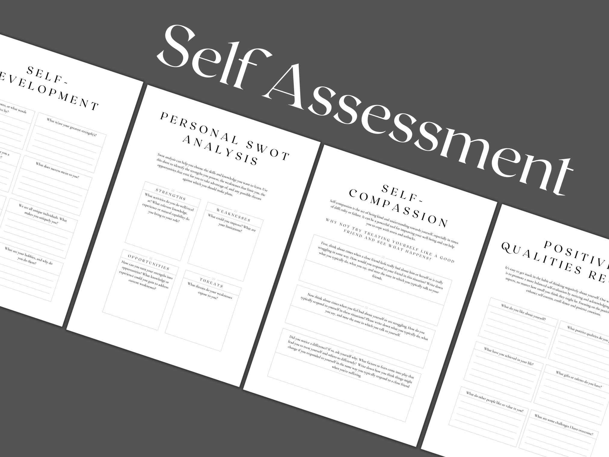 Self Reflection Workbook Bundle Reflection Journal Daily Etsy