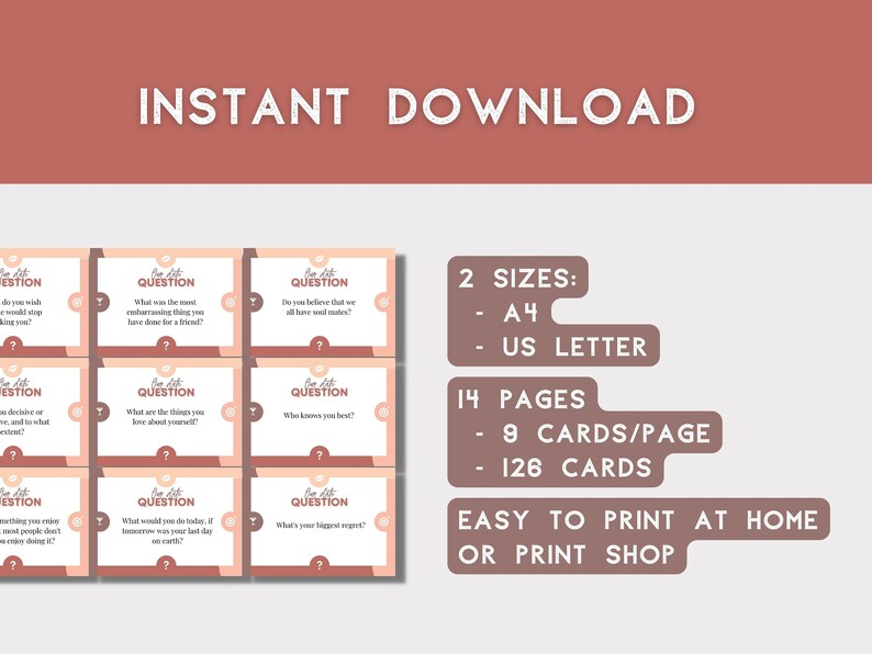 Printable 126 Conversation Starters for Couples, Date Night Card Game ...