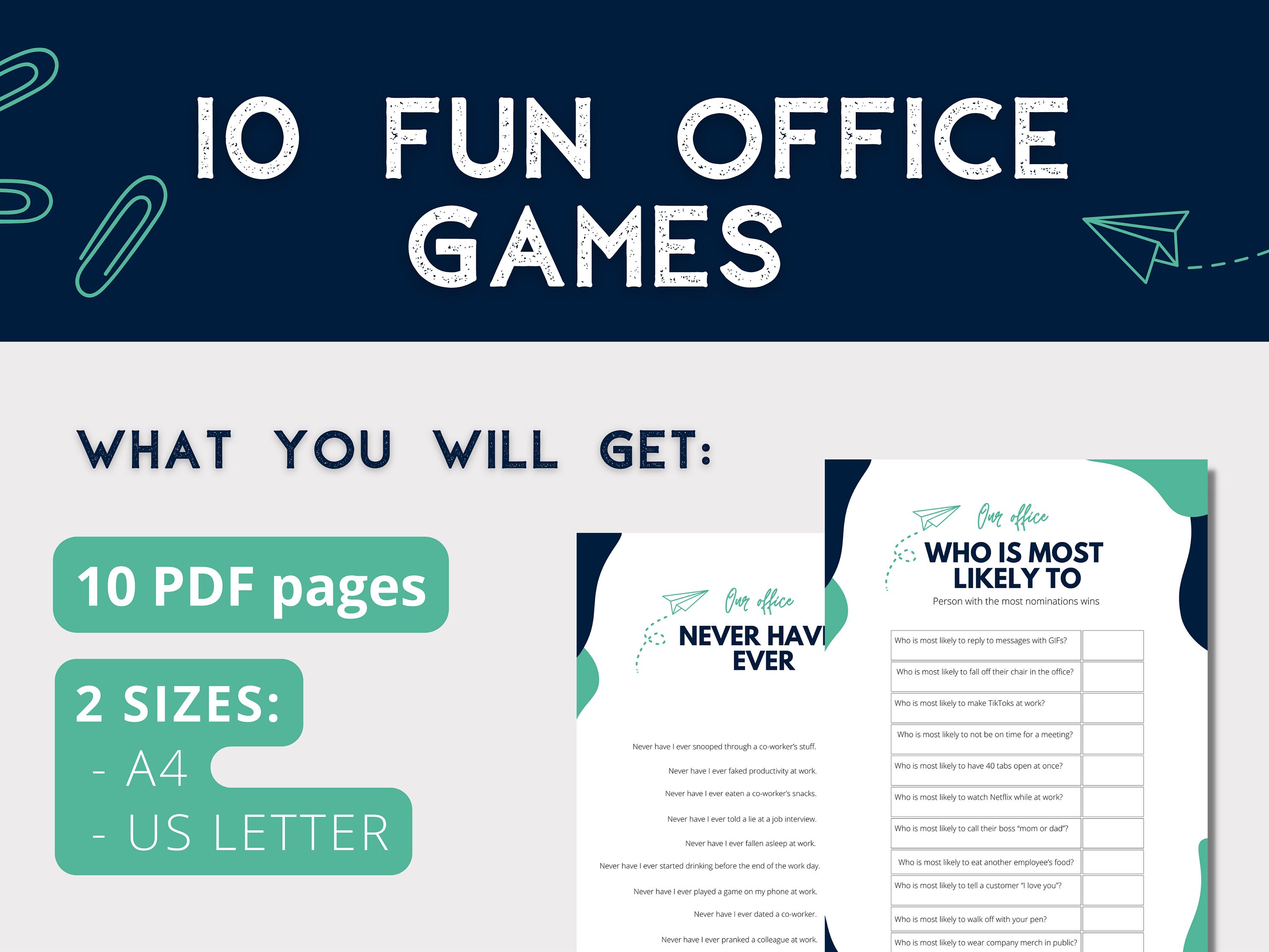 Printable Office Party Games, Games for Work, Work Party Games ...