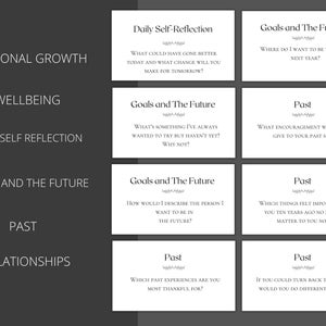 Self Reflection Cards for Reflection Journal and Self Care Journal. 100 ...