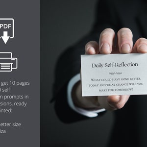 Self Reflection Cards for Reflection Journal and Self Care Journal. 100 ...