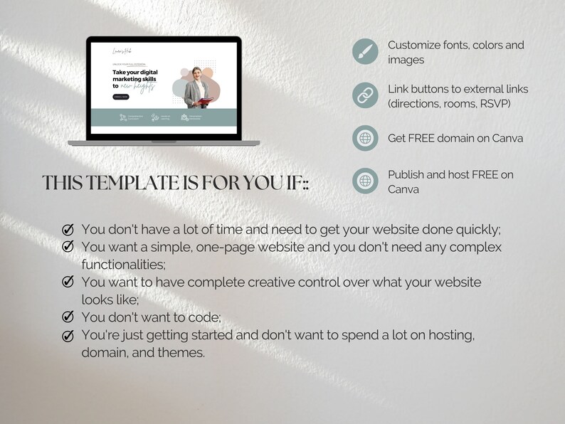 Canva Sales Page Template Coaching Course Sales Website Funnel Landing ...