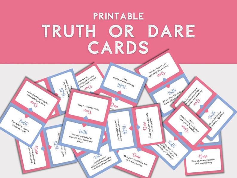 Printable Couples Truth Or Dare Card Game Game For Couples Date Night